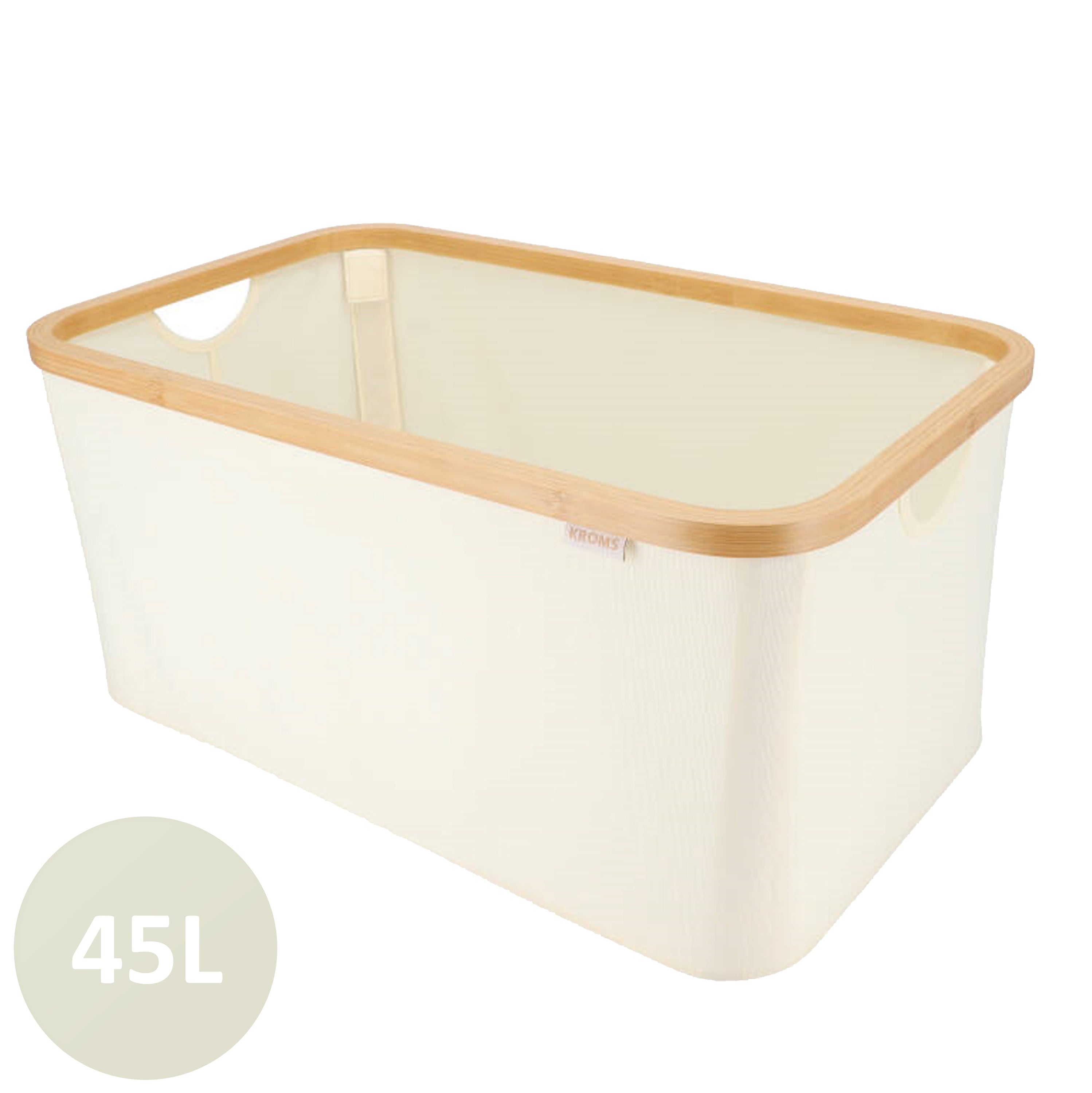 Wasmand opvouwbaar Beige 45L – KROMS B.V.